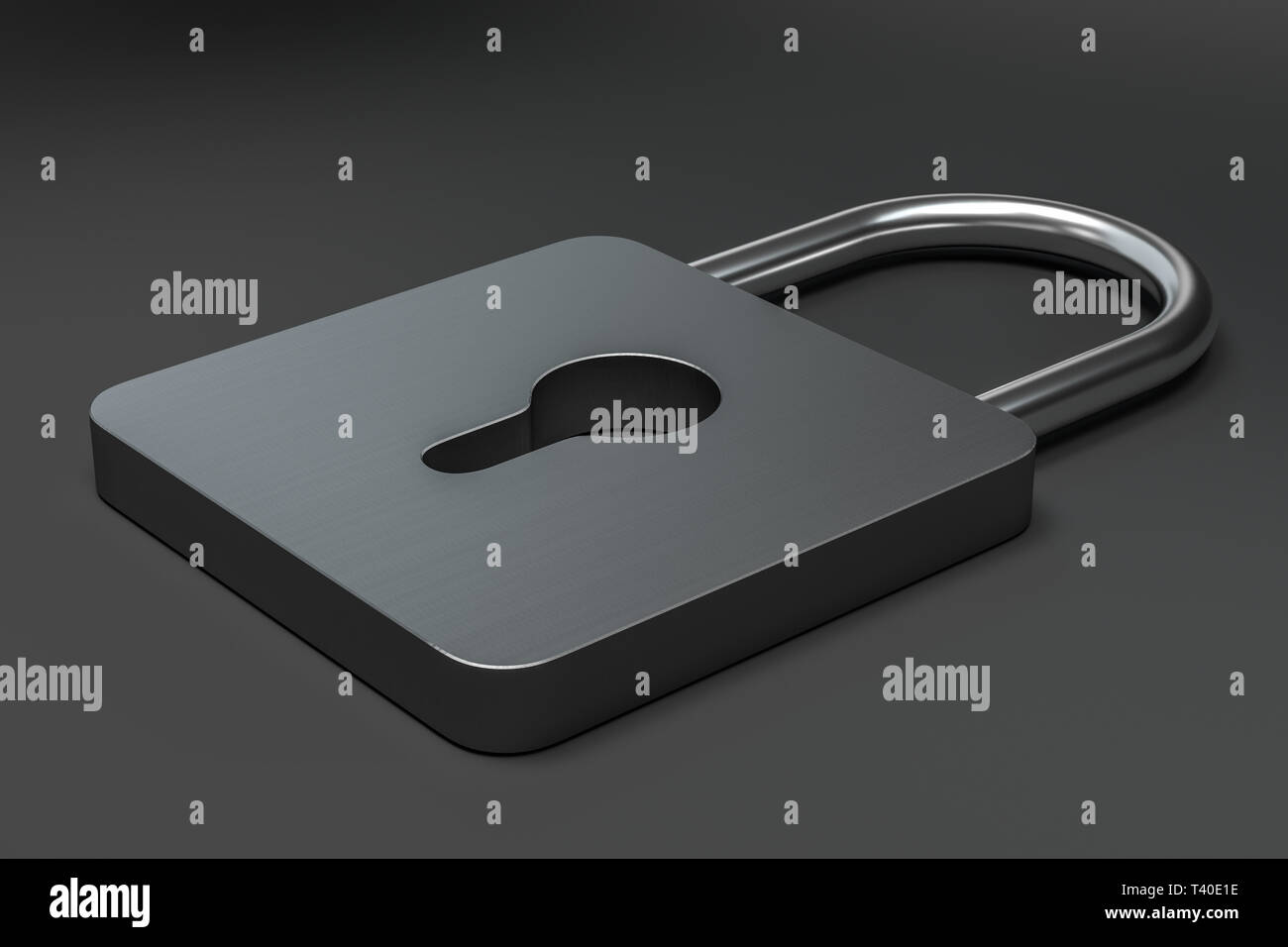 3d rendering, metal lock with digital concept background, computer ...