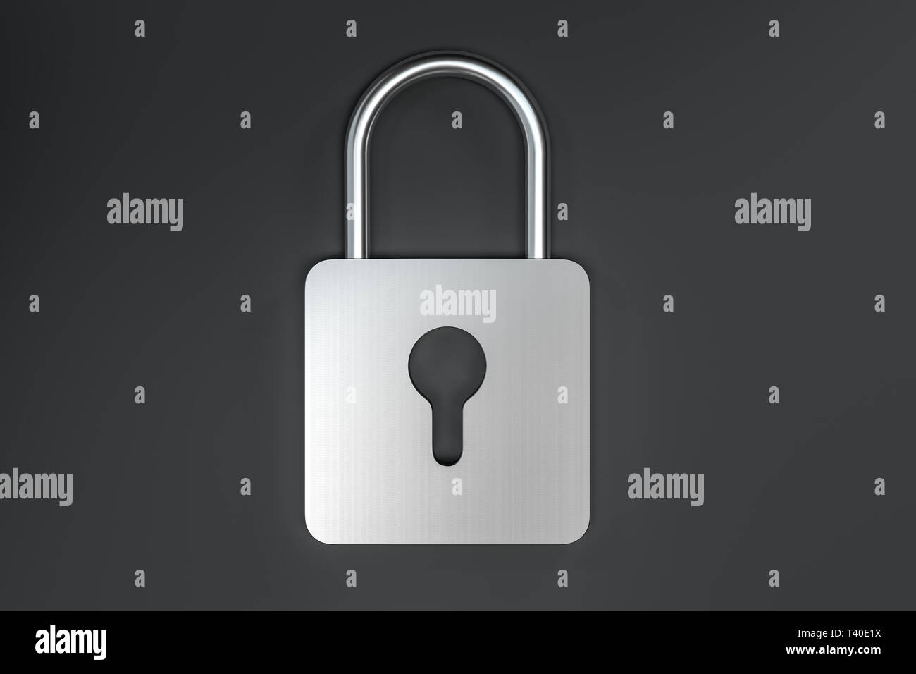 3d rendering, metal lock with digital concept background, computer ...