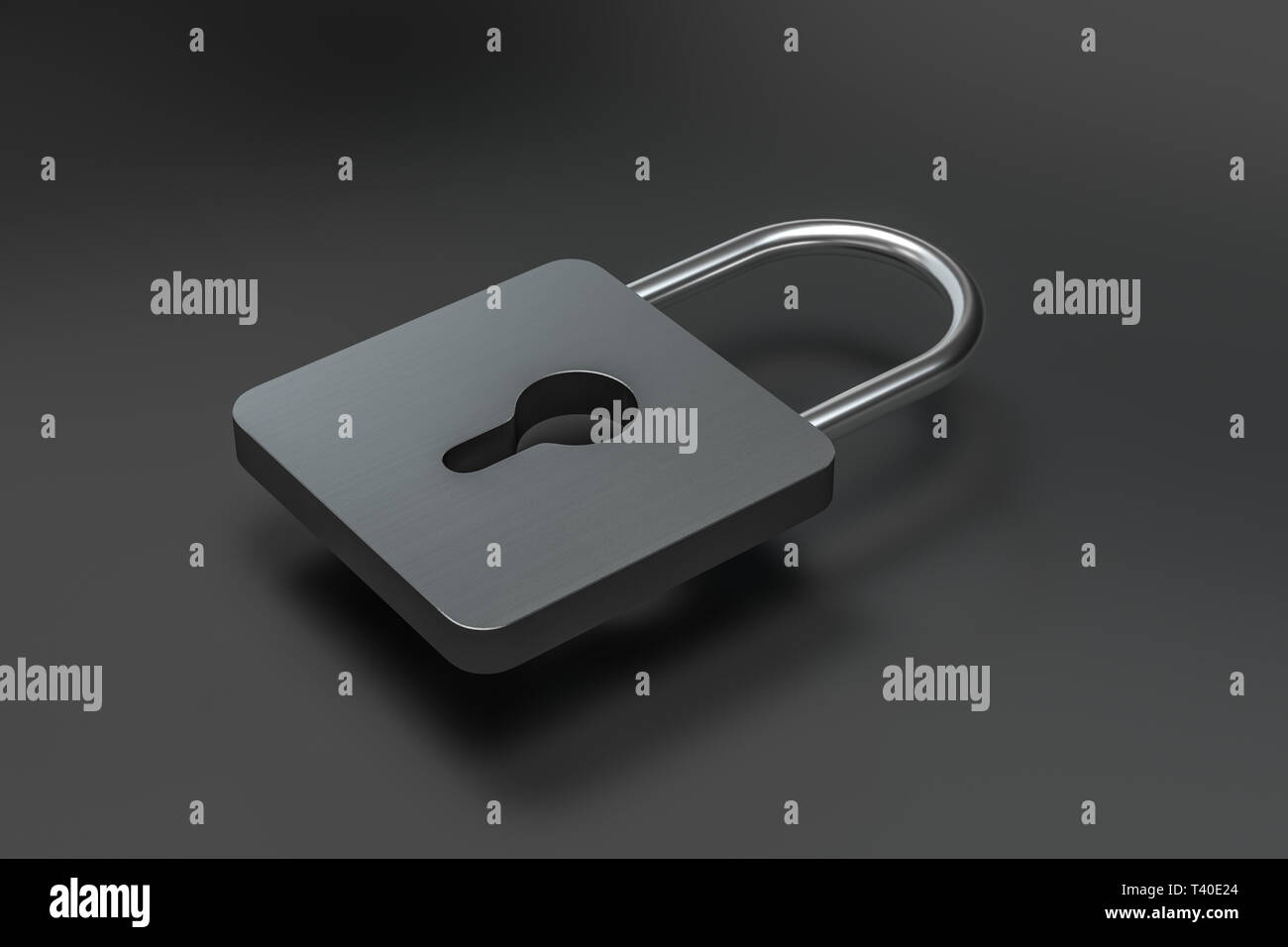 3d rendering, metal lock with digital concept background, computer ...