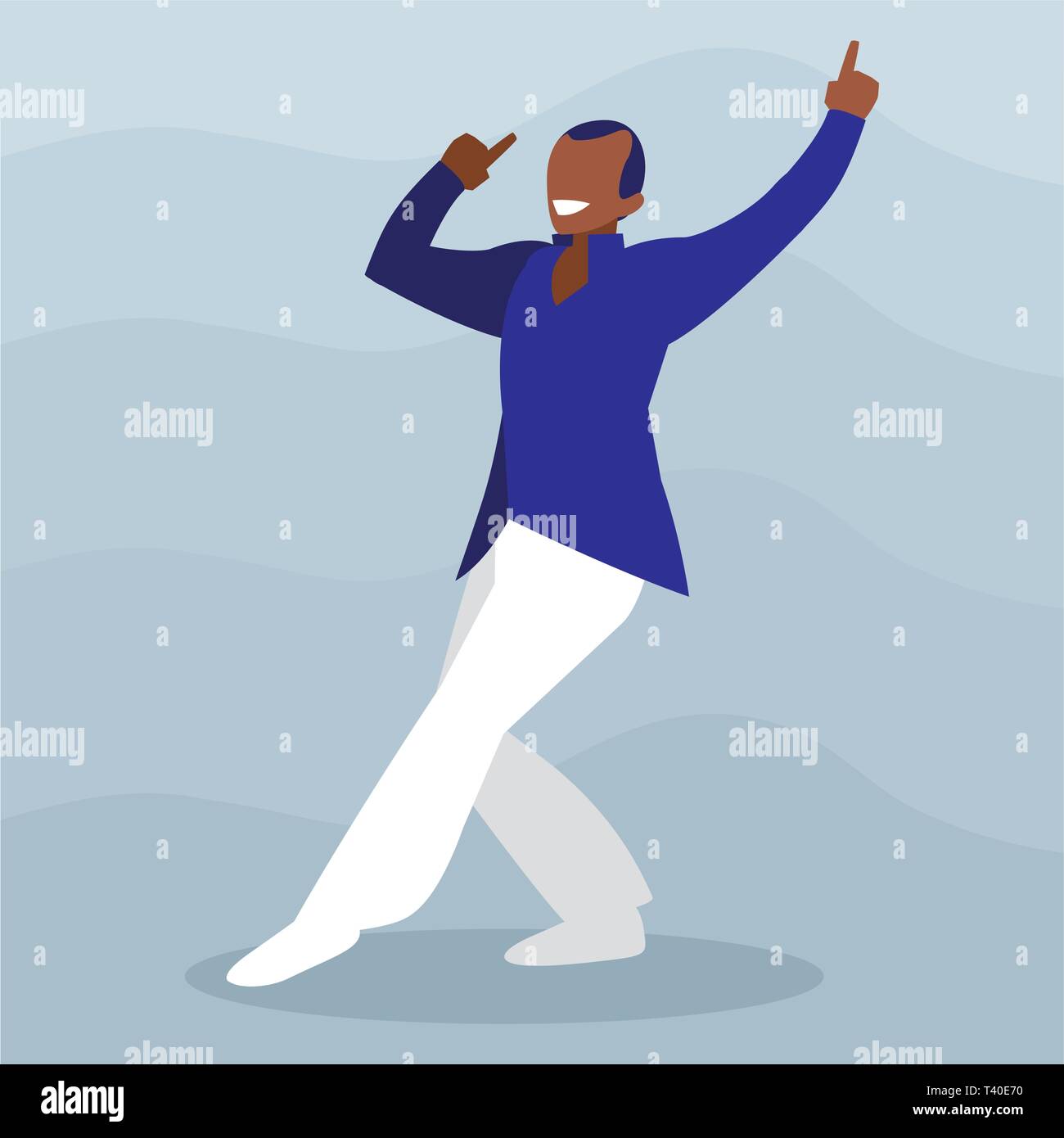 young black dancer disco style character vector illustration design ...