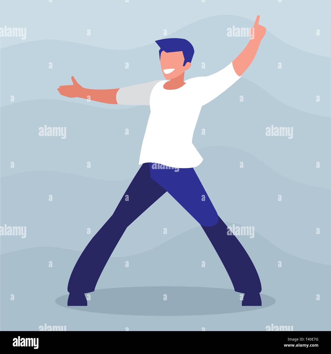 young dancer disco style character vector illustration design Stock ...