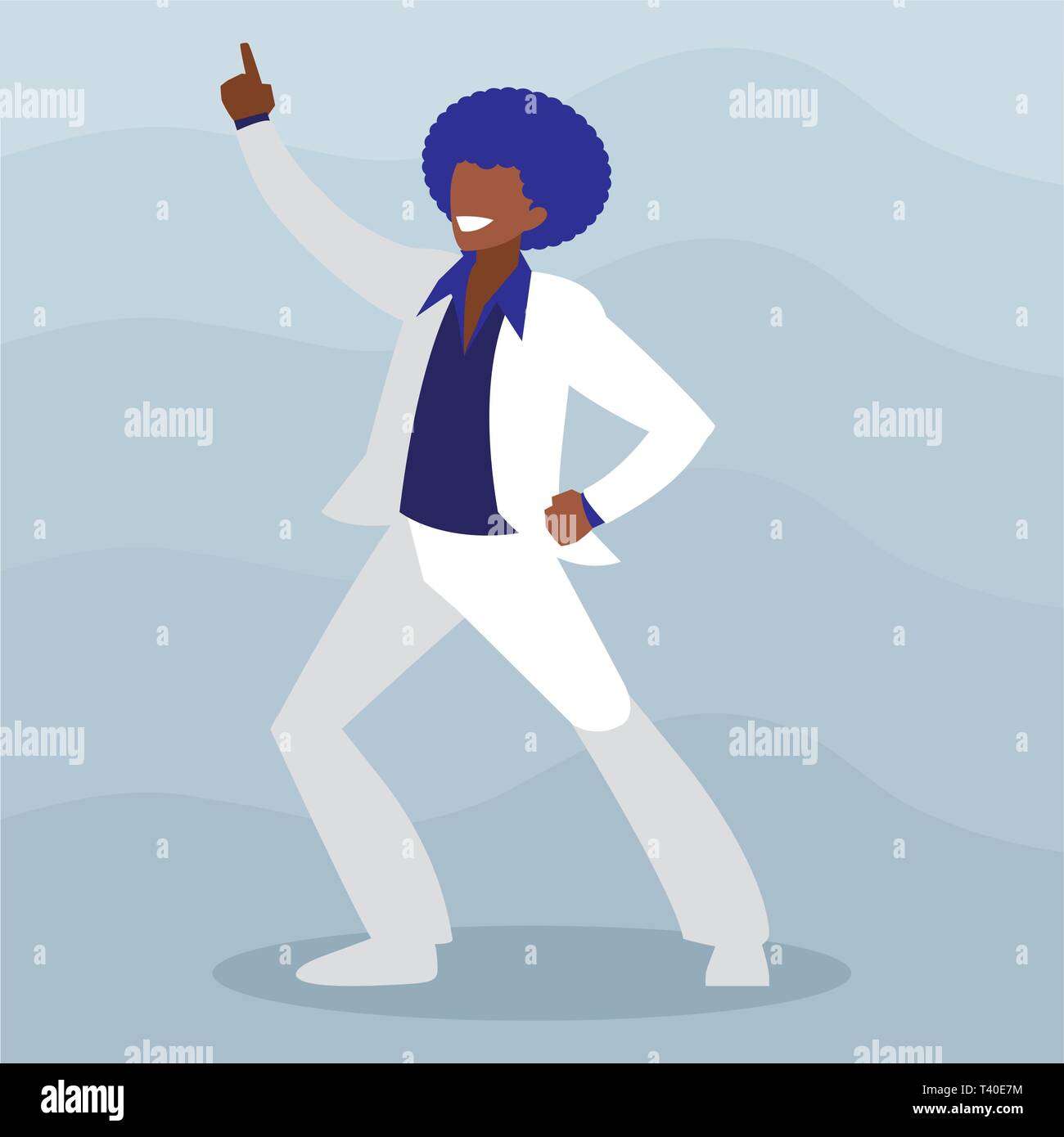young black dancer disco style character vector illustration design ...
