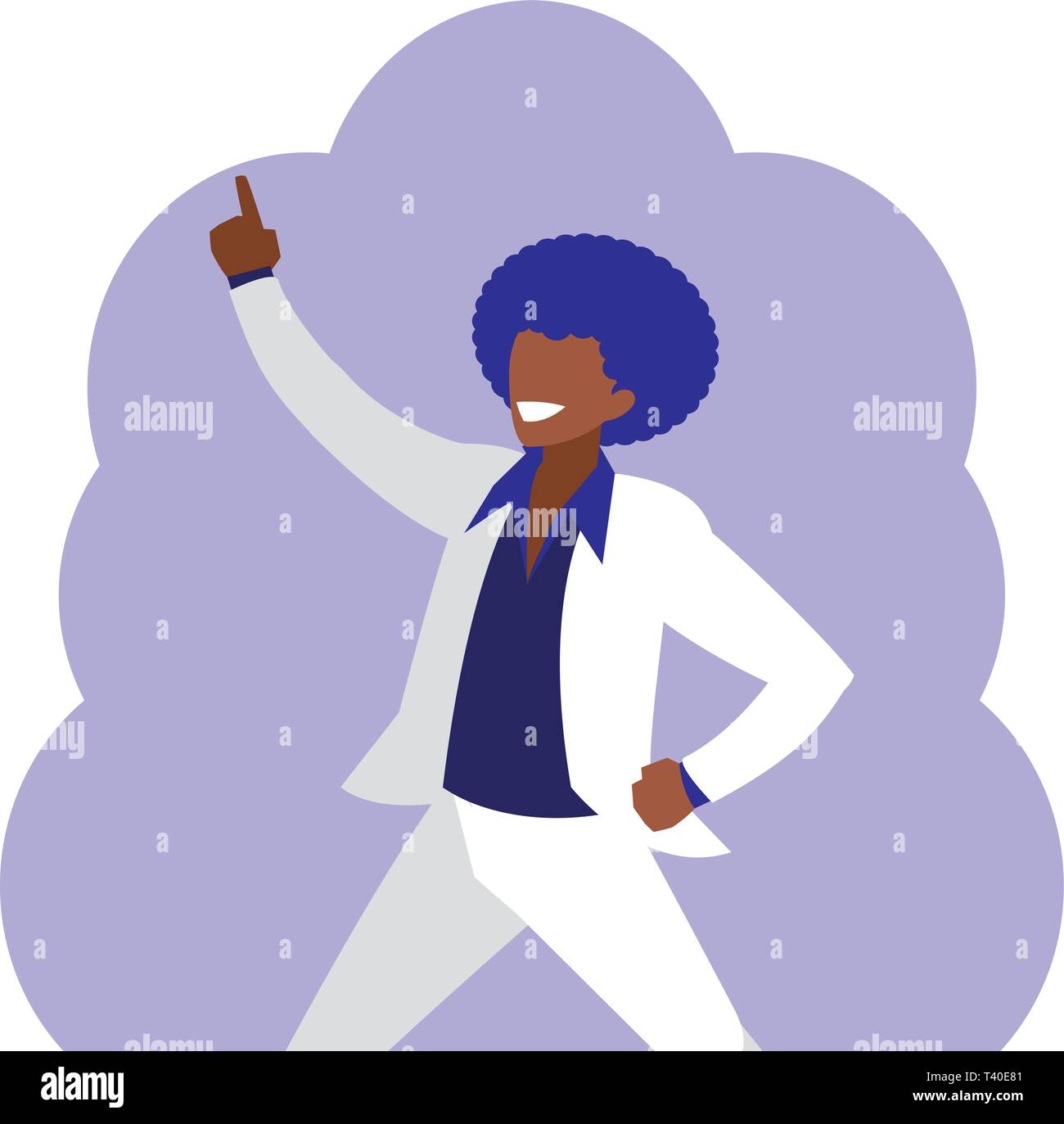 young black dancer disco style character vector illustration design ...