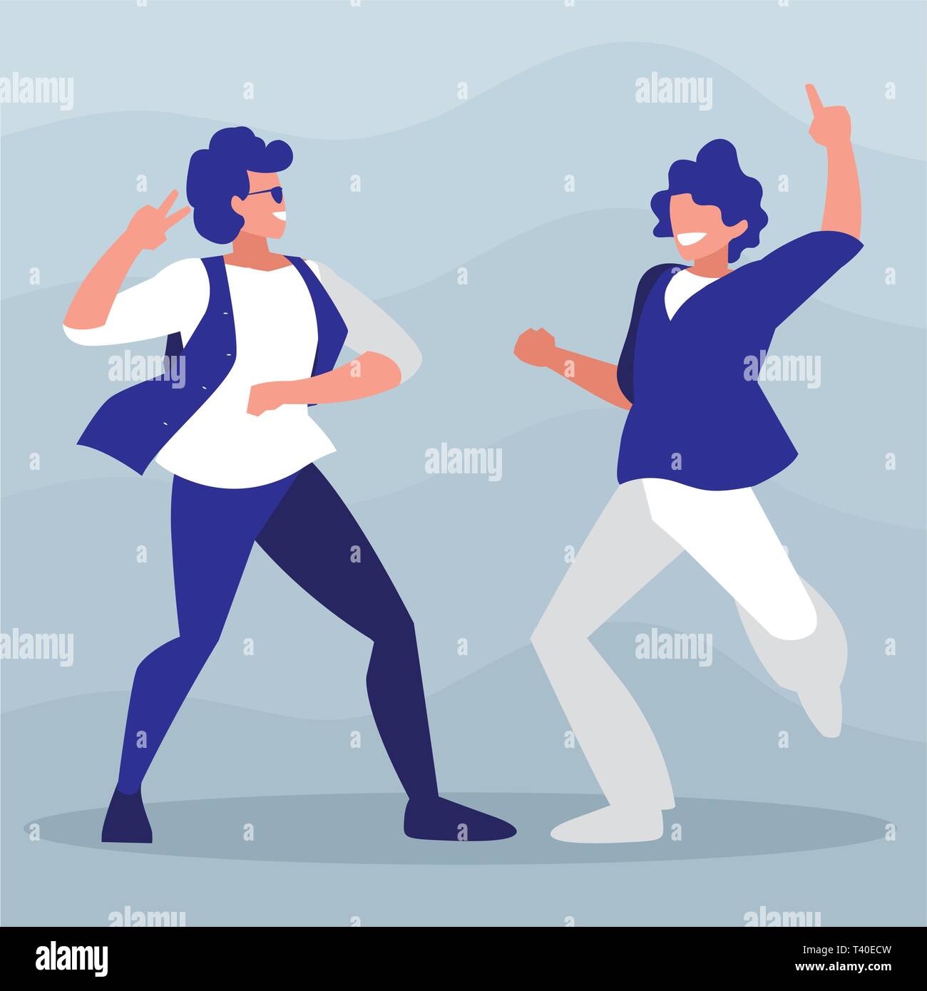 Two men dancing night club Stock Vector Images - Alamy