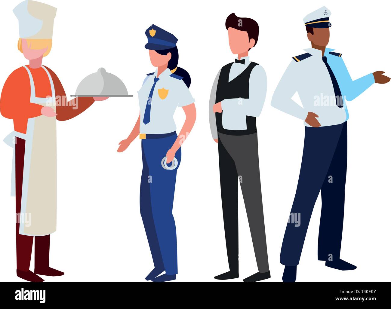 group of professional workers characters vector illustration design ...