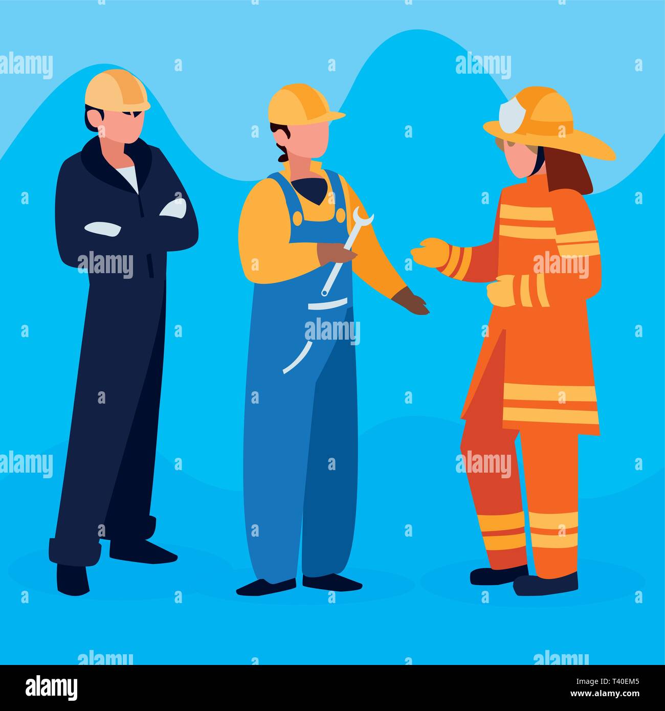 group of professional workers characters vector illustration design ...
