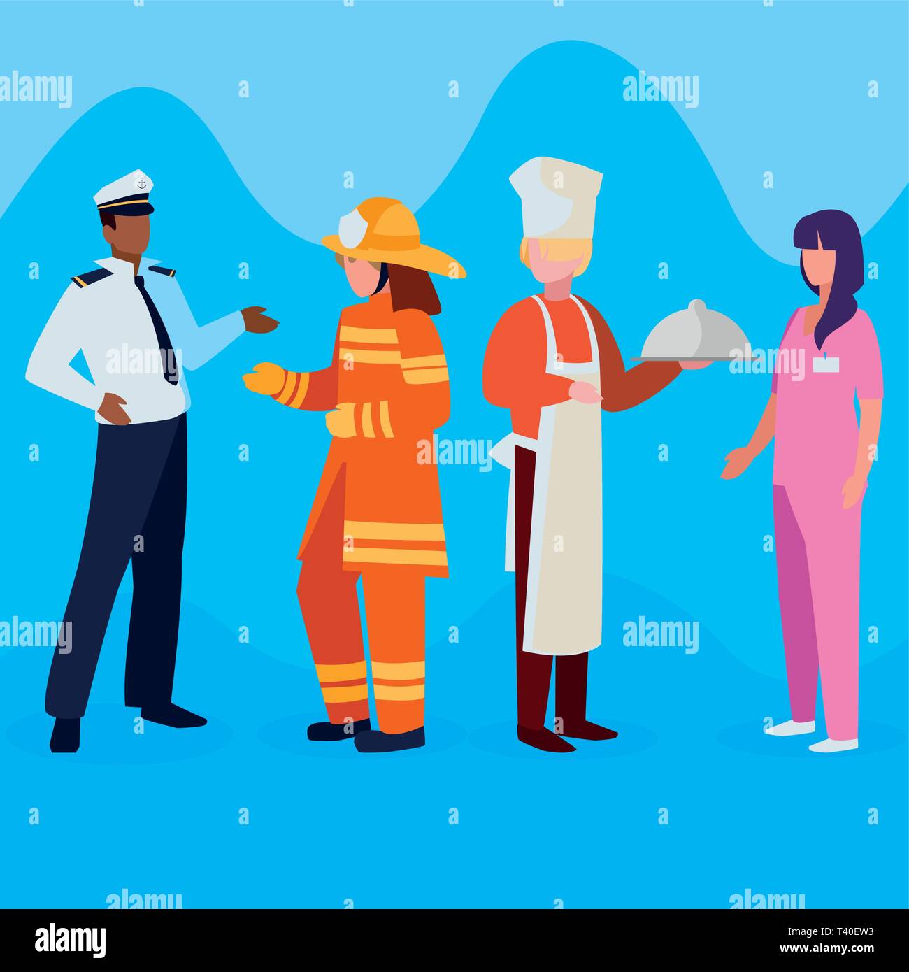group of professional workers characters vector illustration design ...