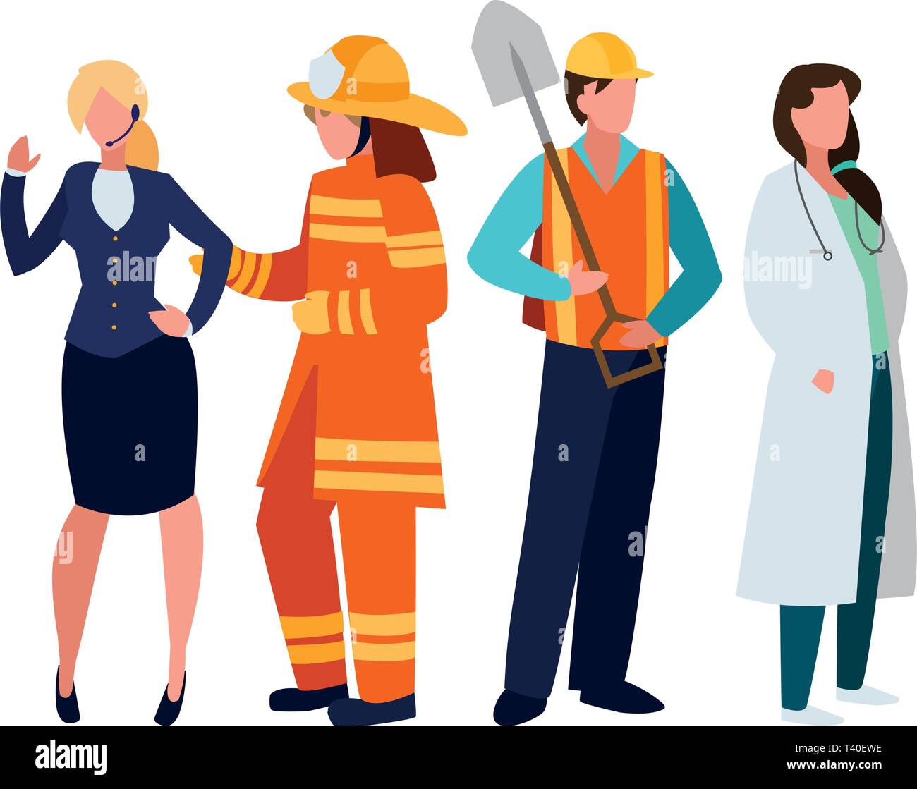 group of professional workers characters vector illustration design ...