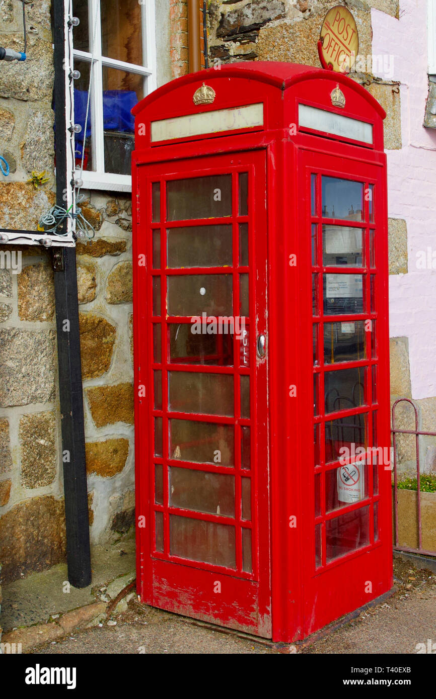 Red Telephone Box, Mousehole, Cornwall, England Stock Photo - Alamy