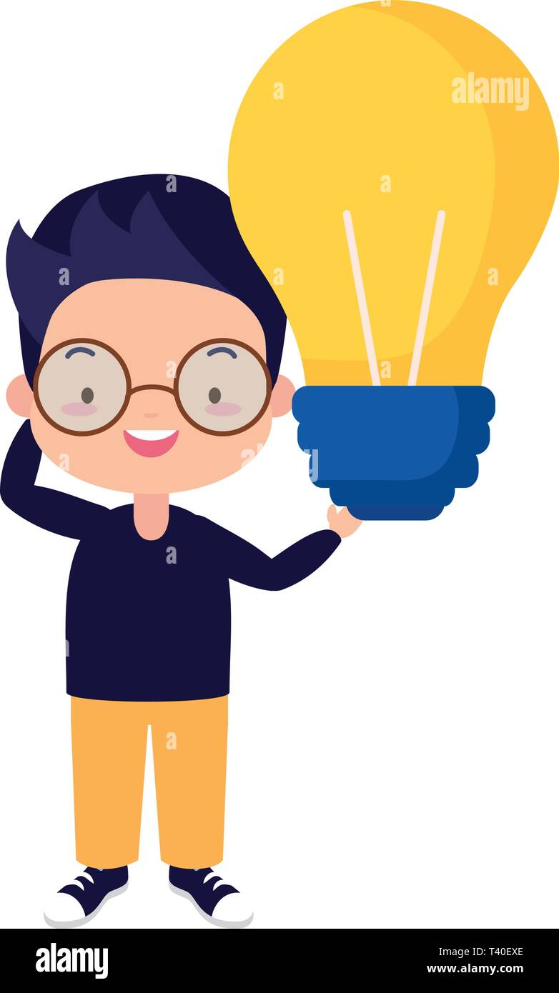 school boy with light bulb Stock Vector Image & Art - Alamy