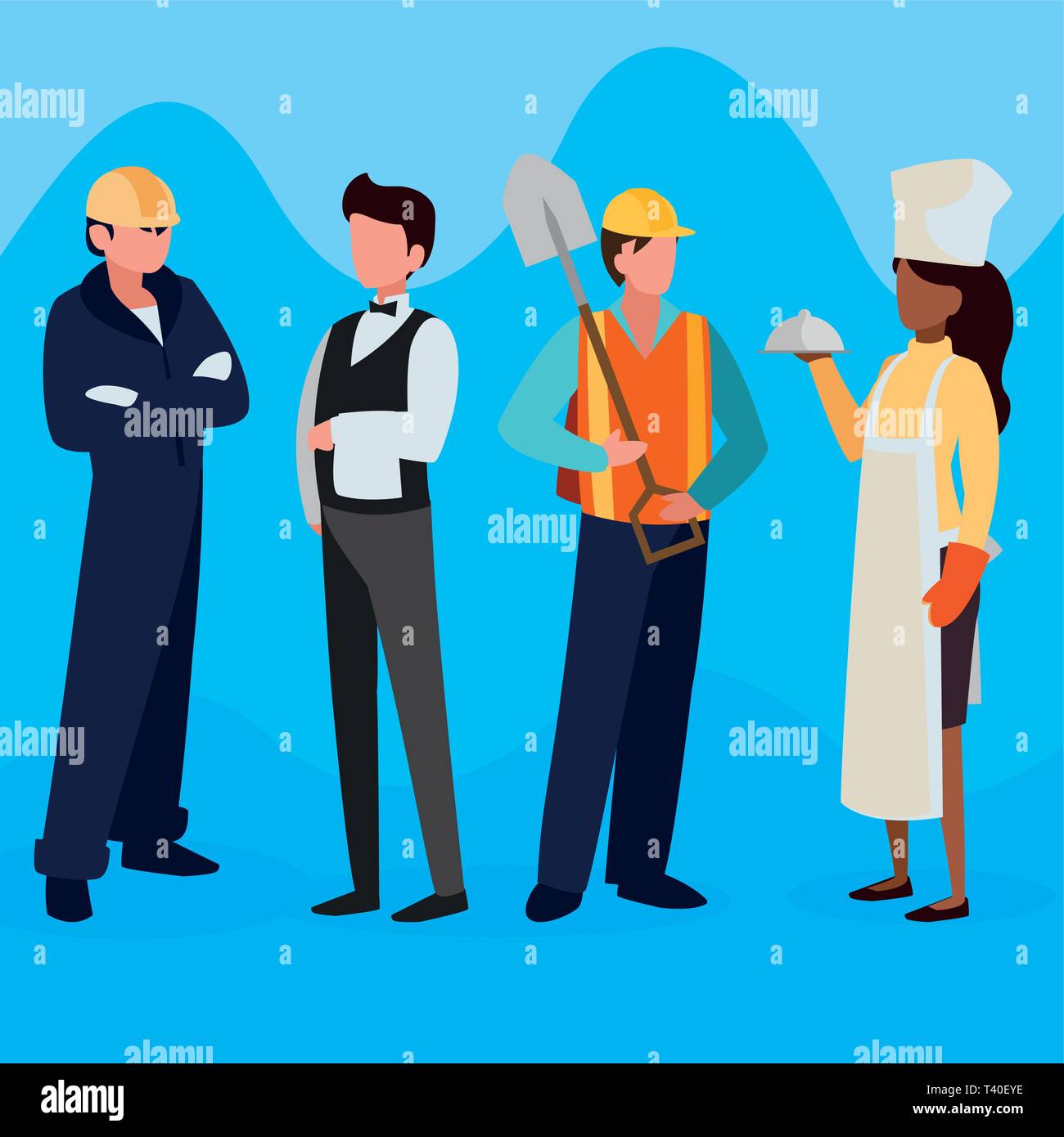 group of professional workers characters vector illustration design ...