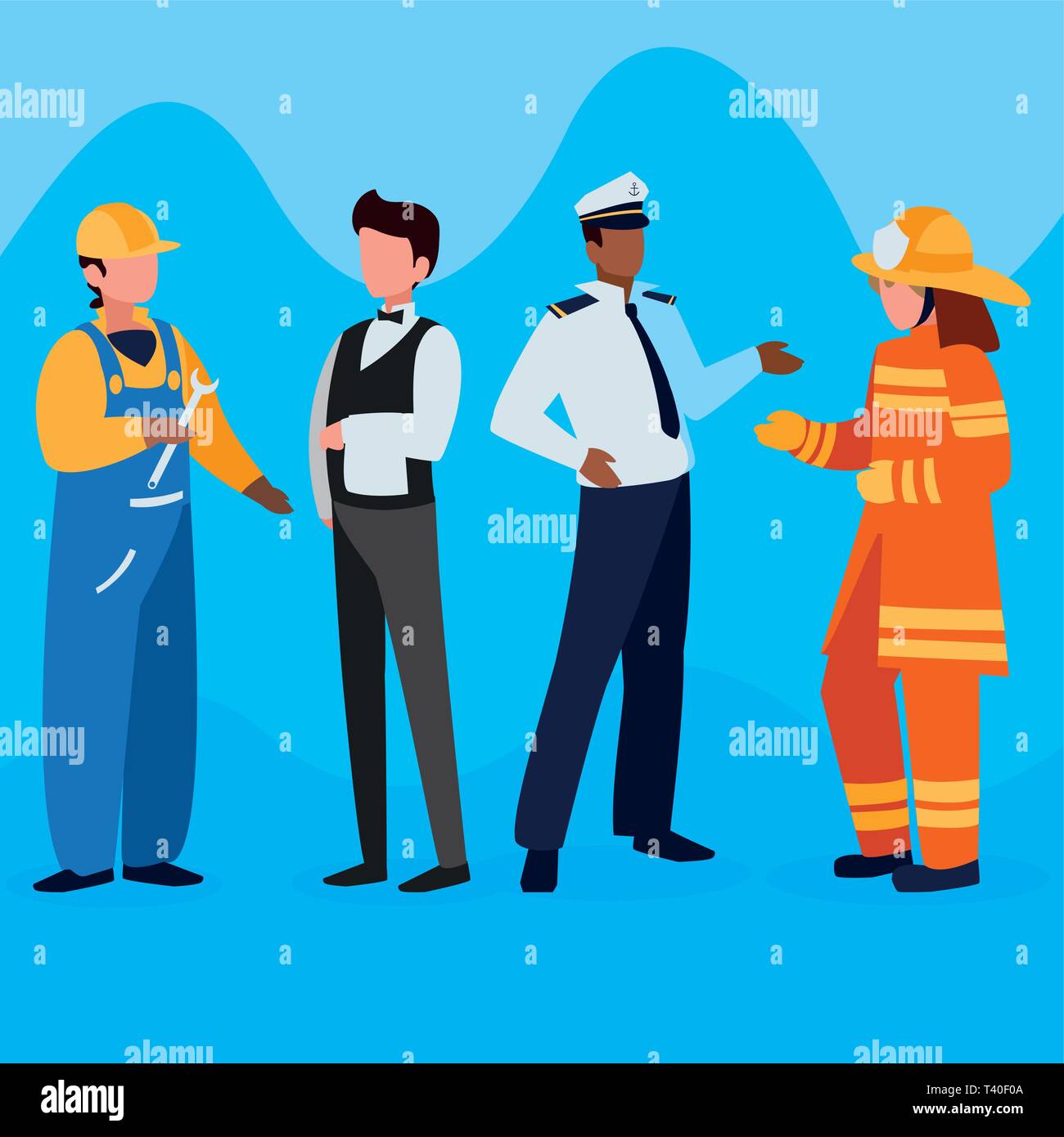 group of professional workers characters vector illustration design ...