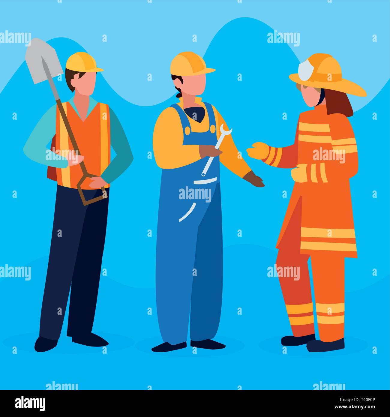 group of professional workers characters vector illustration design ...