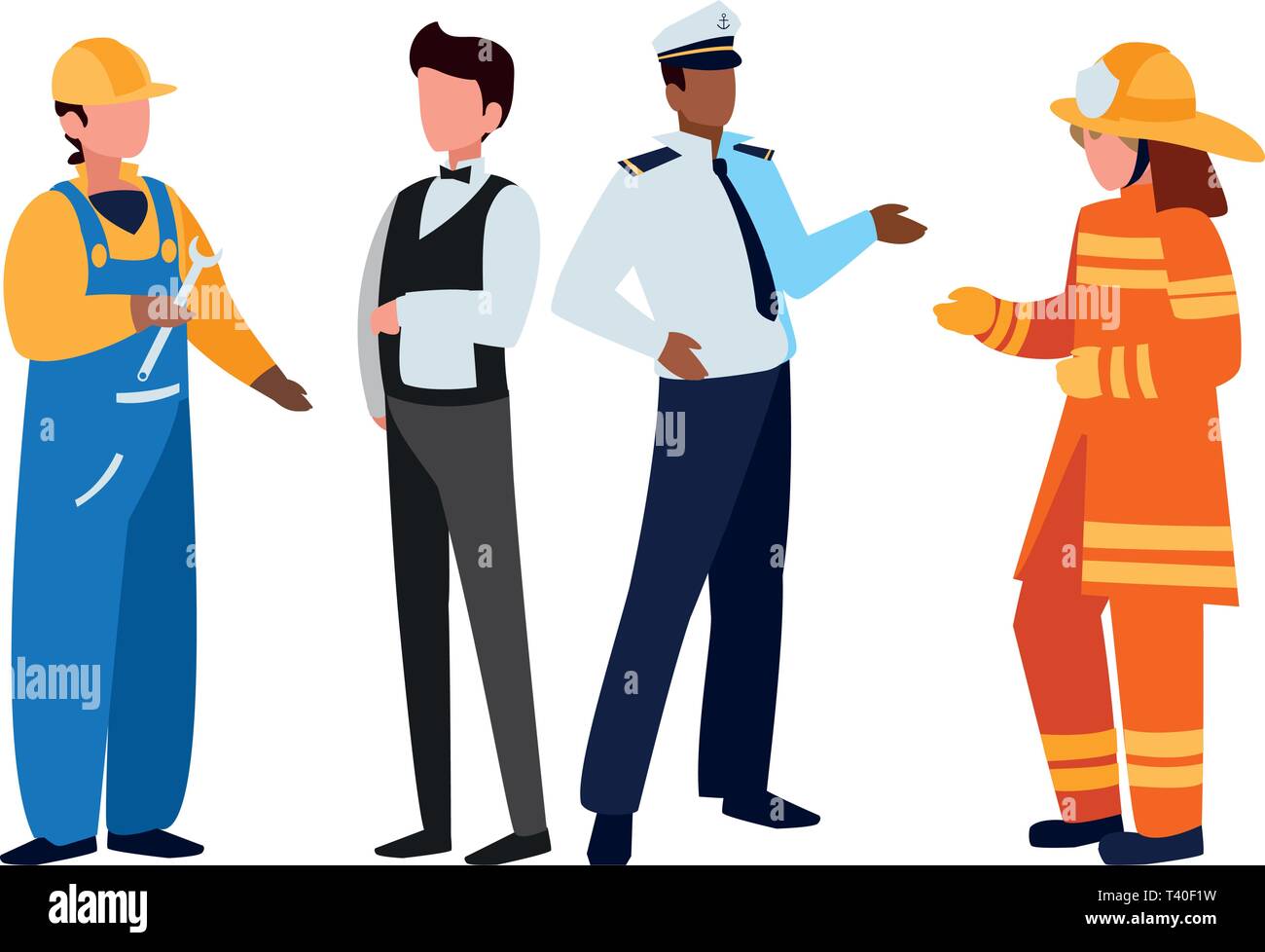 group of professional workers characters vector illustration design ...