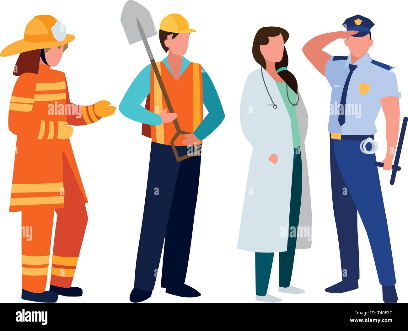 group of professional workers characters vector illustration design ...