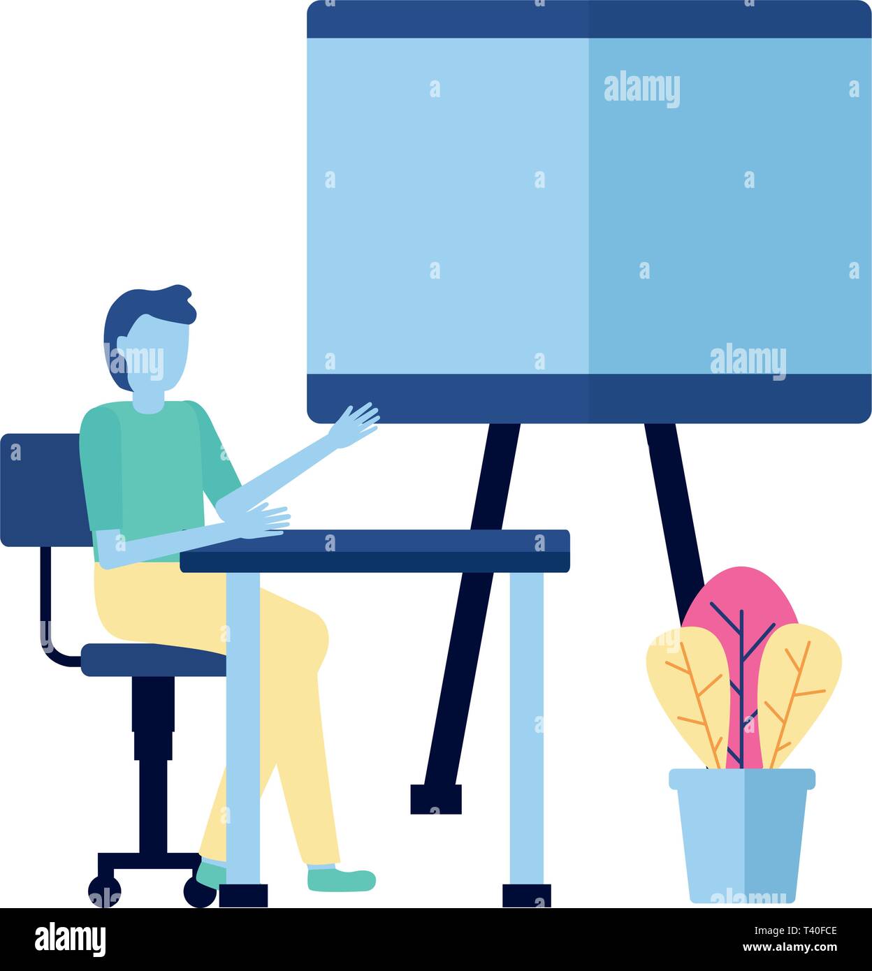 Busy office board meeting Stock Vector Images - Alamy