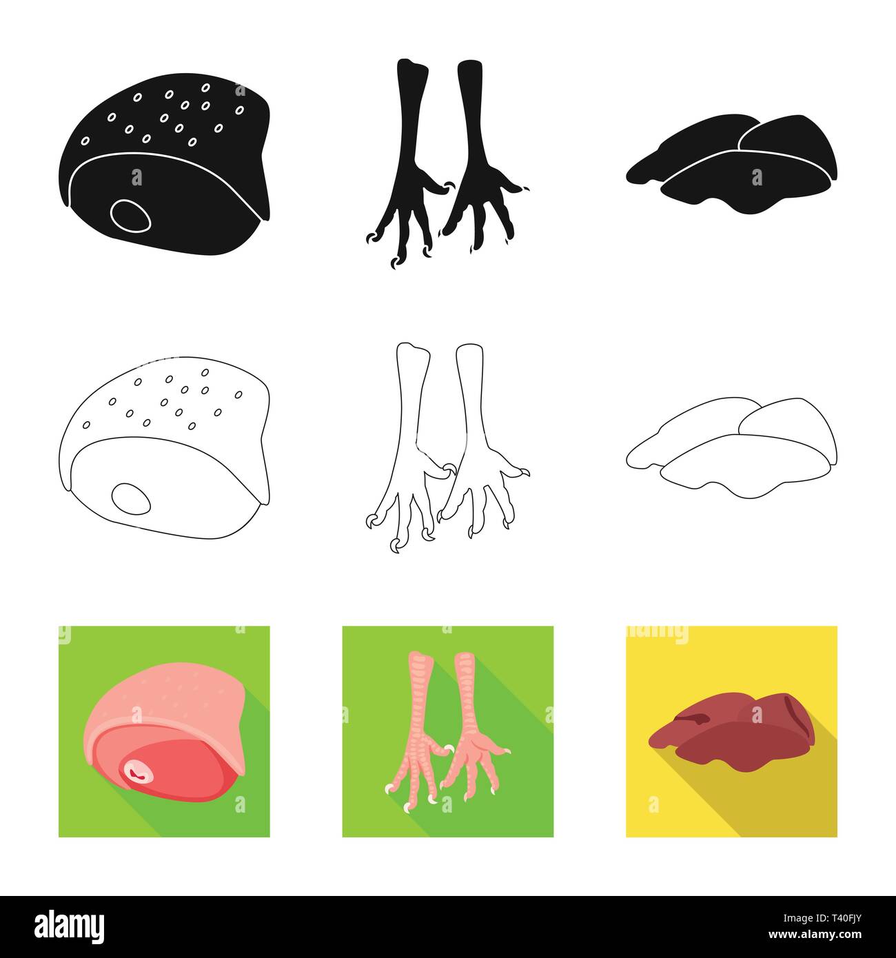 Vector design of product and poultry icon. Collection of product and ...