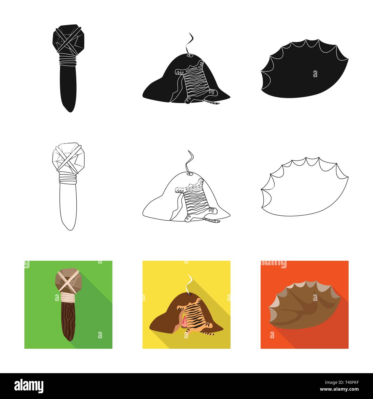 Vector design of evolution and prehistory logo. Collection of evolution ...