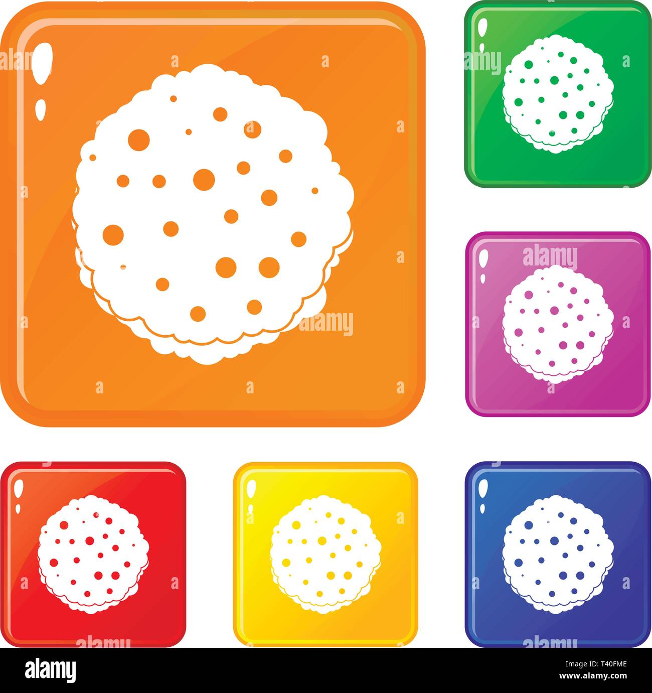 Cutlets icons set vector color Stock Vector Image & Art - Alamy