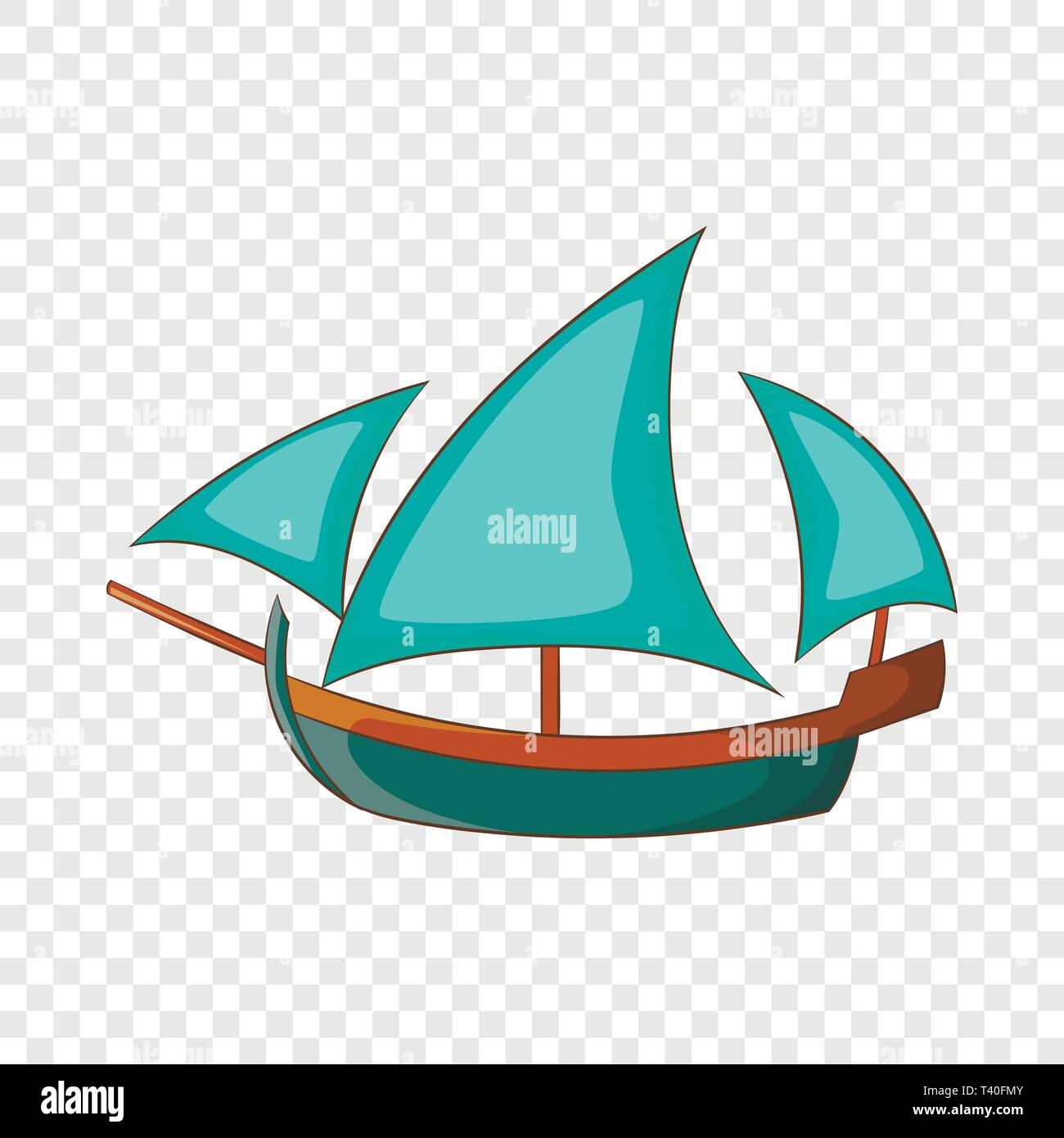 Three sailing wooden ship icon, cartoon style Stock Vector Image & Art ...