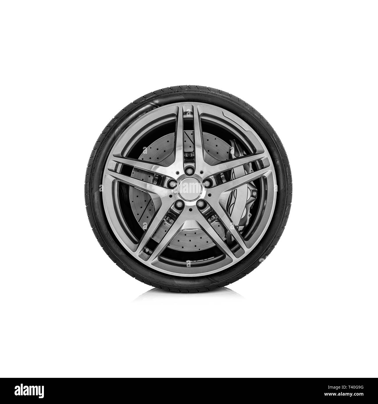 Car tire isolated on white background Stock Photo - Alamy
