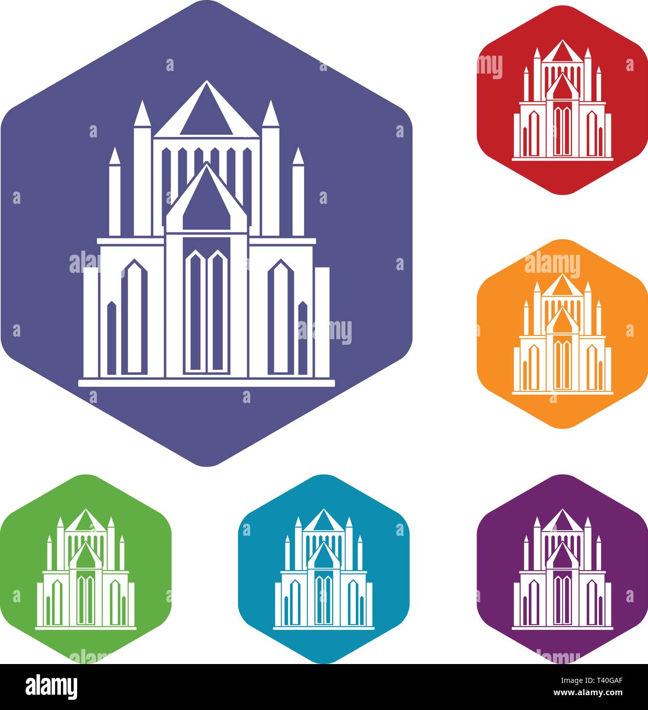 Cathedral icons vector hexahedron Stock Vector Image & Art - Alamy