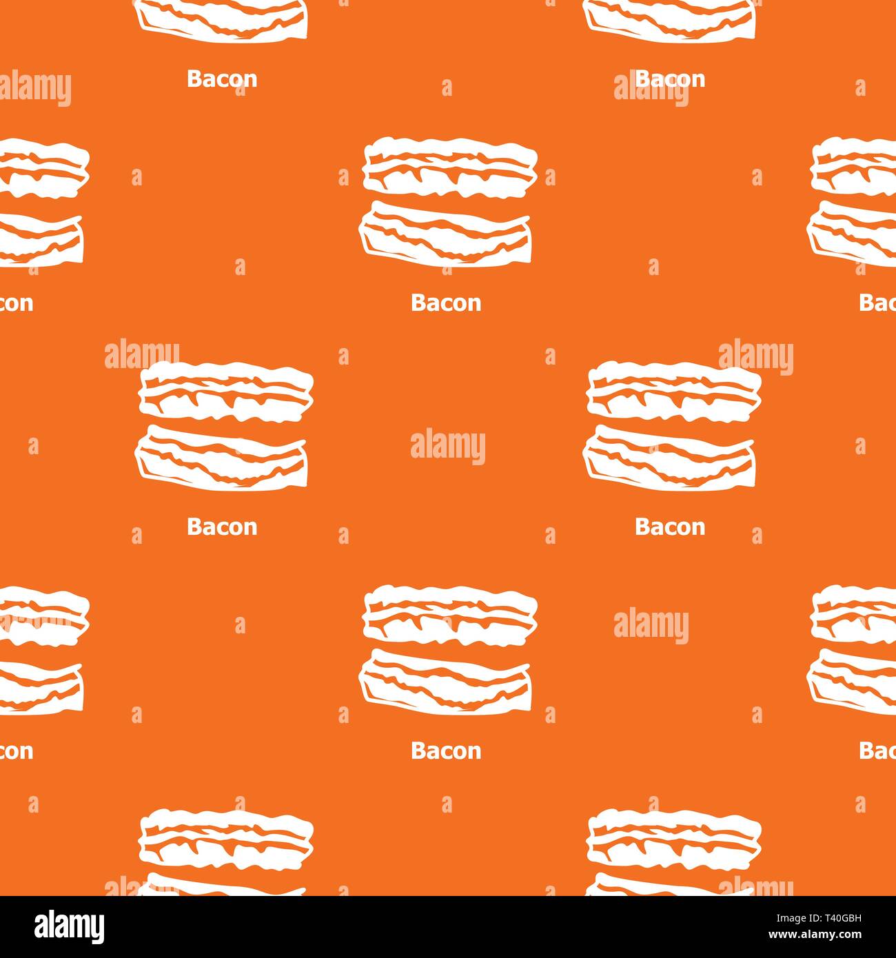 Bacon pattern vector orange Stock Vector Image & Art - Alamy