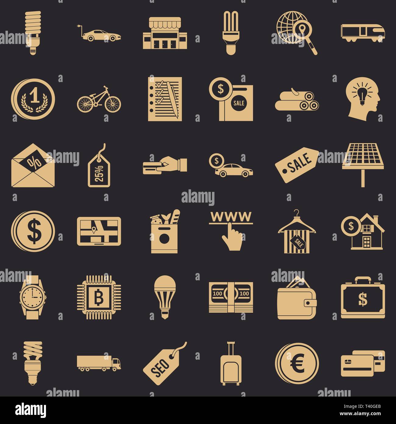 Money economy icons set, simple style Stock Vector Image & Art - Alamy
