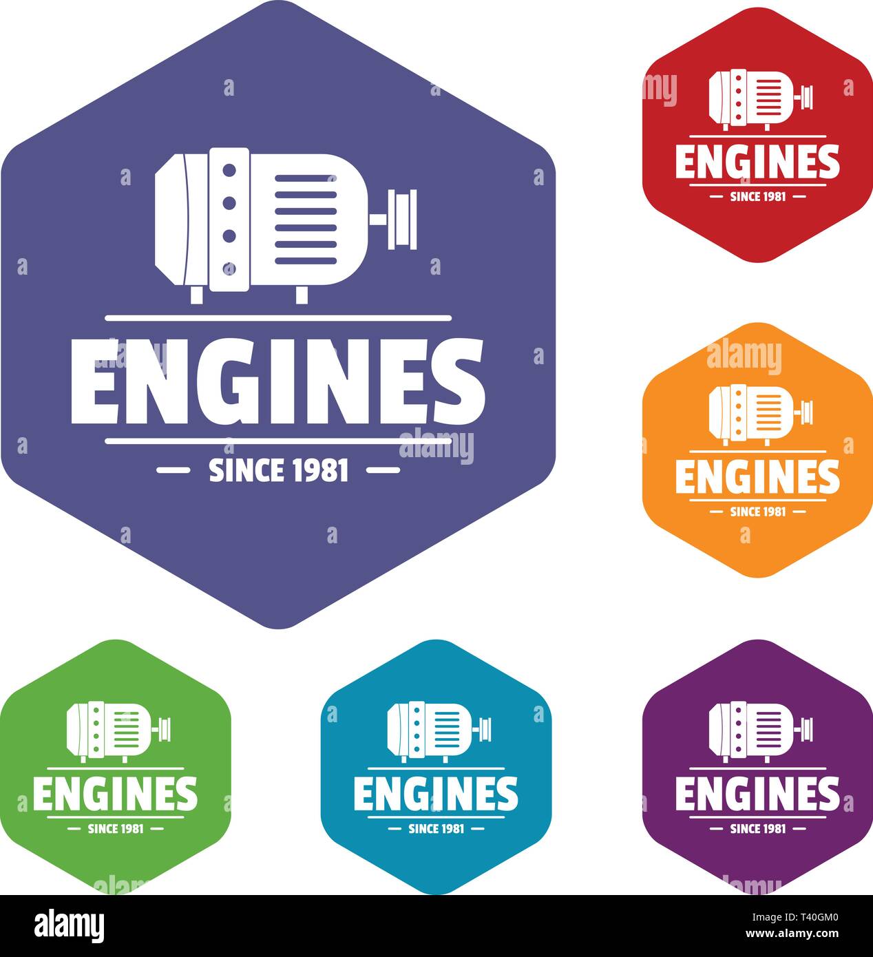 Engine icons vector hexahedron Stock Vector Image & Art - Alamy