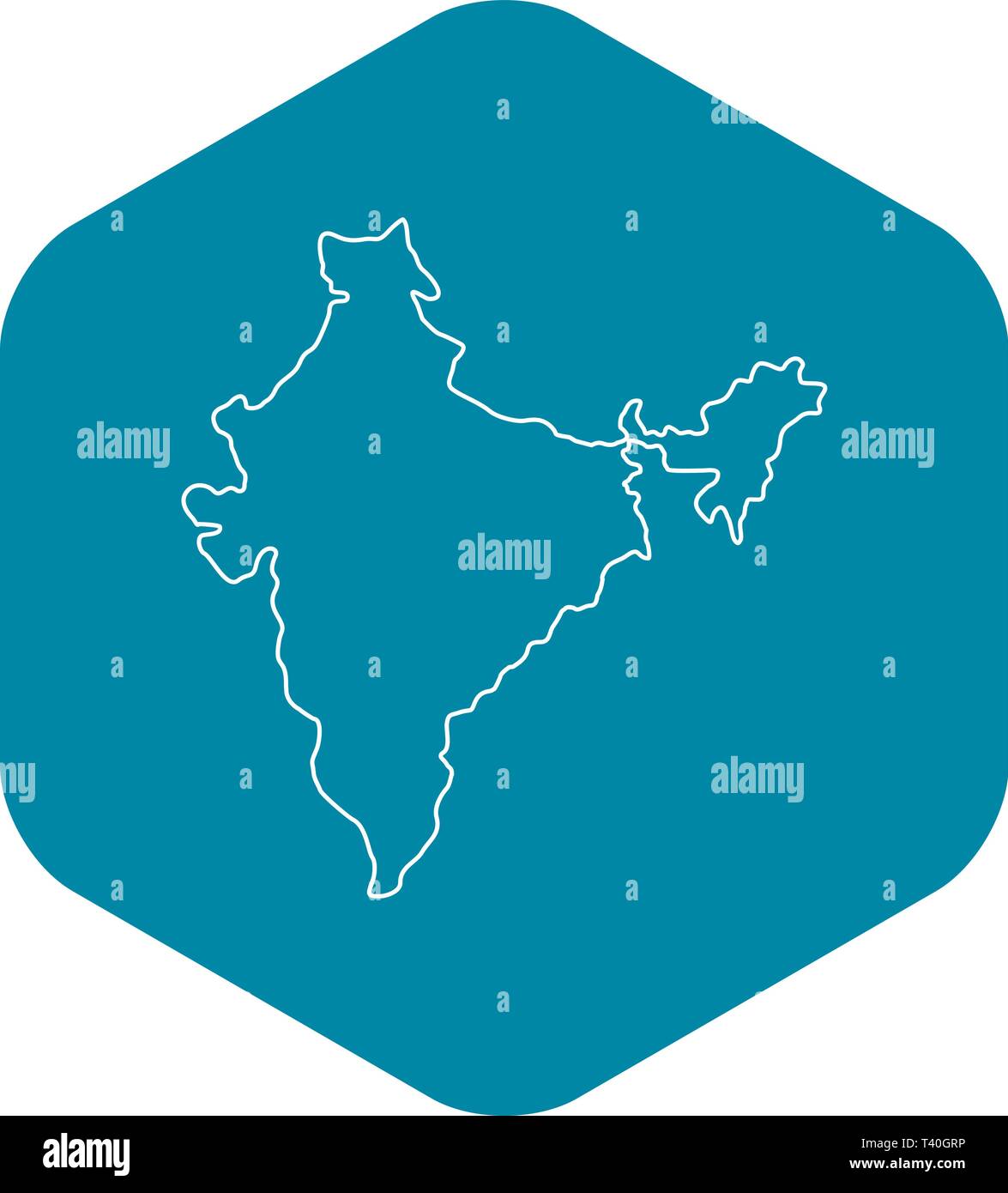 Indian map icon, outline style Stock Vector Image & Art - Alamy