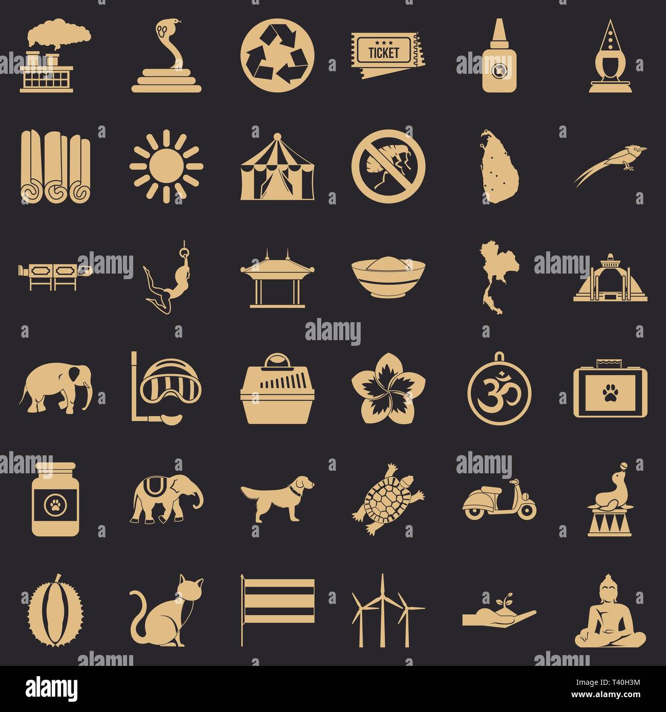 Animal elephant icons set, simple style Stock Vector Image & Art - Alamy