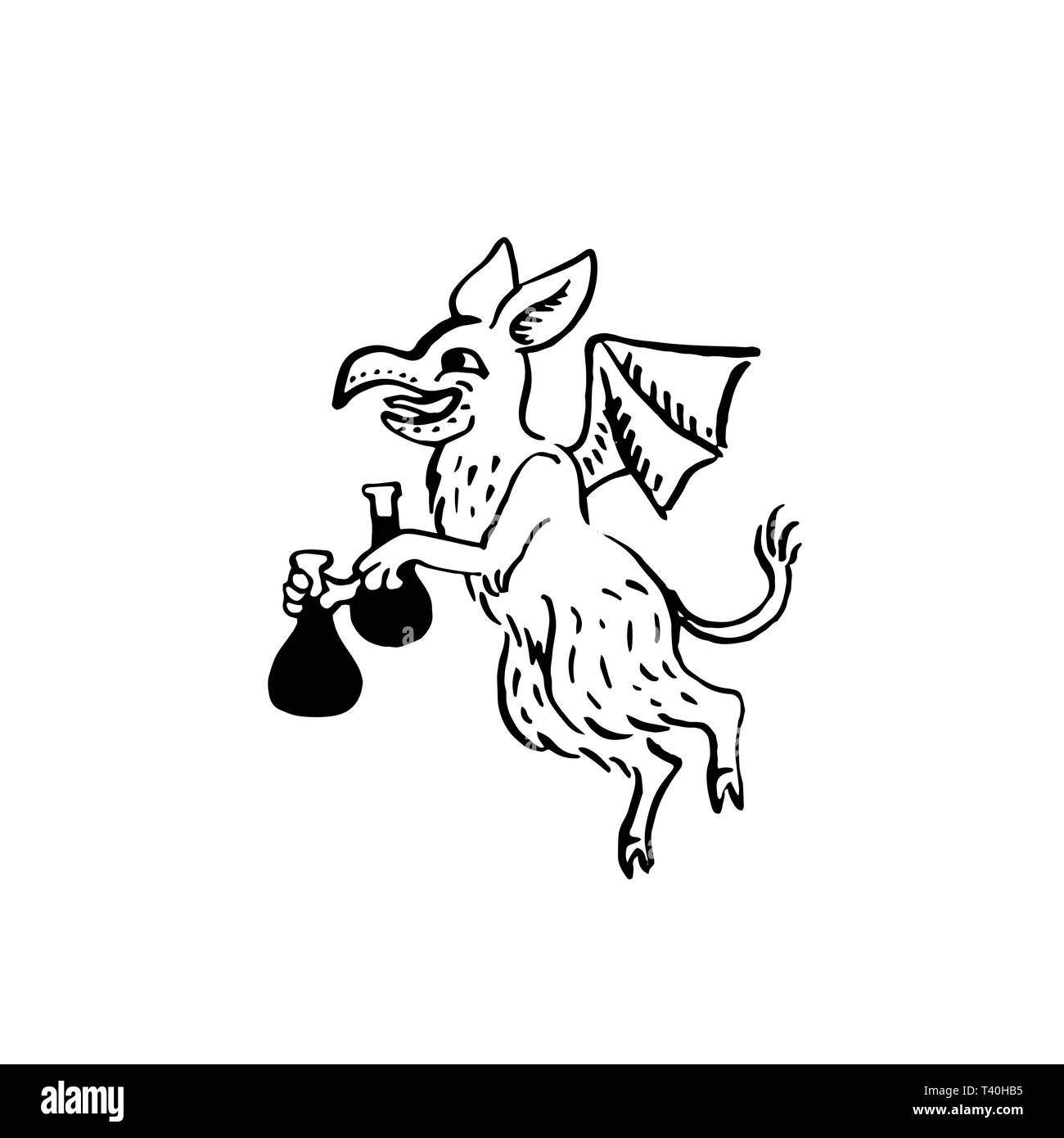 Medieval manuscript devil Stock Vector Images - Alamy