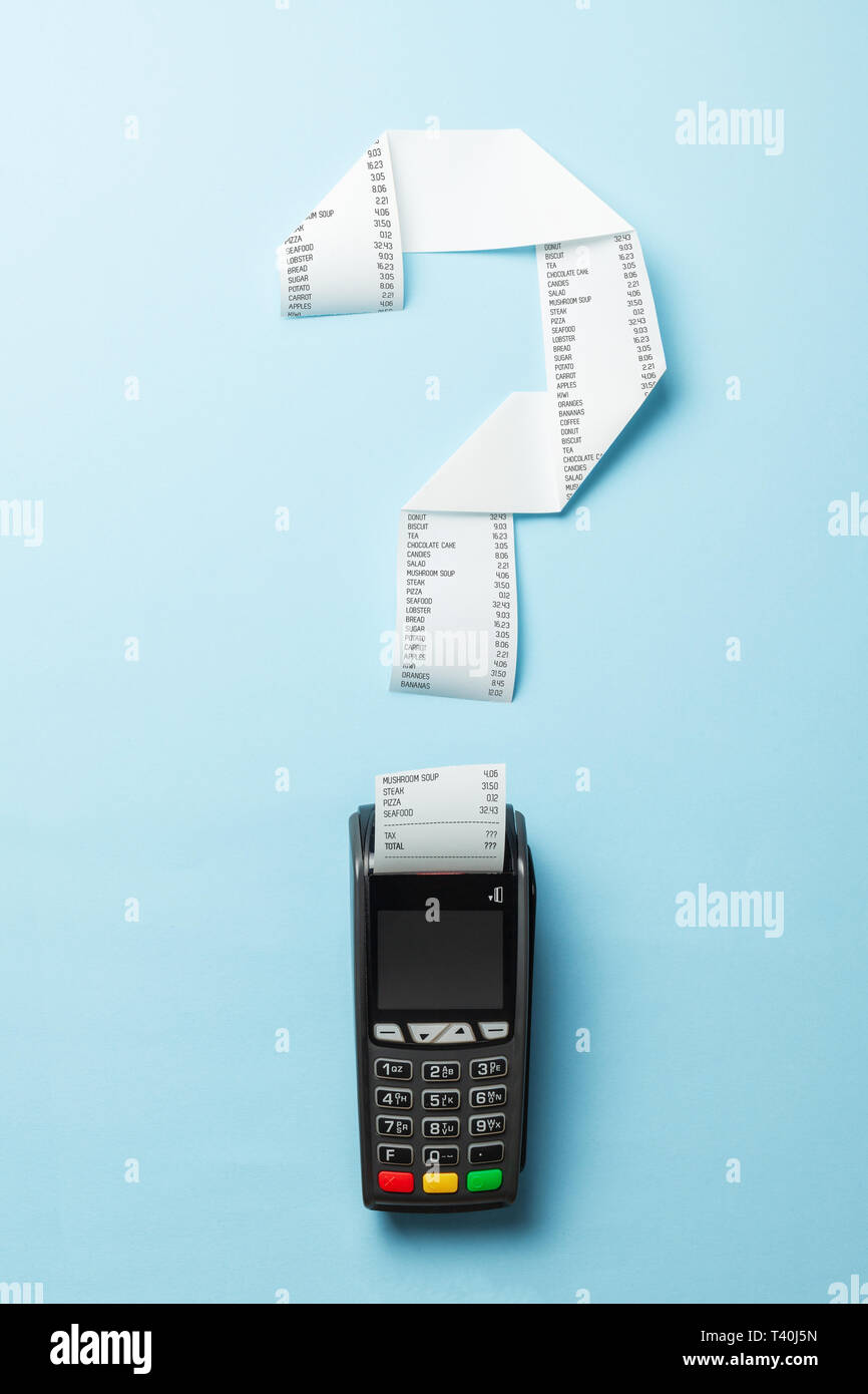 Terminal cash register machine POS for payments and long roll paper ...