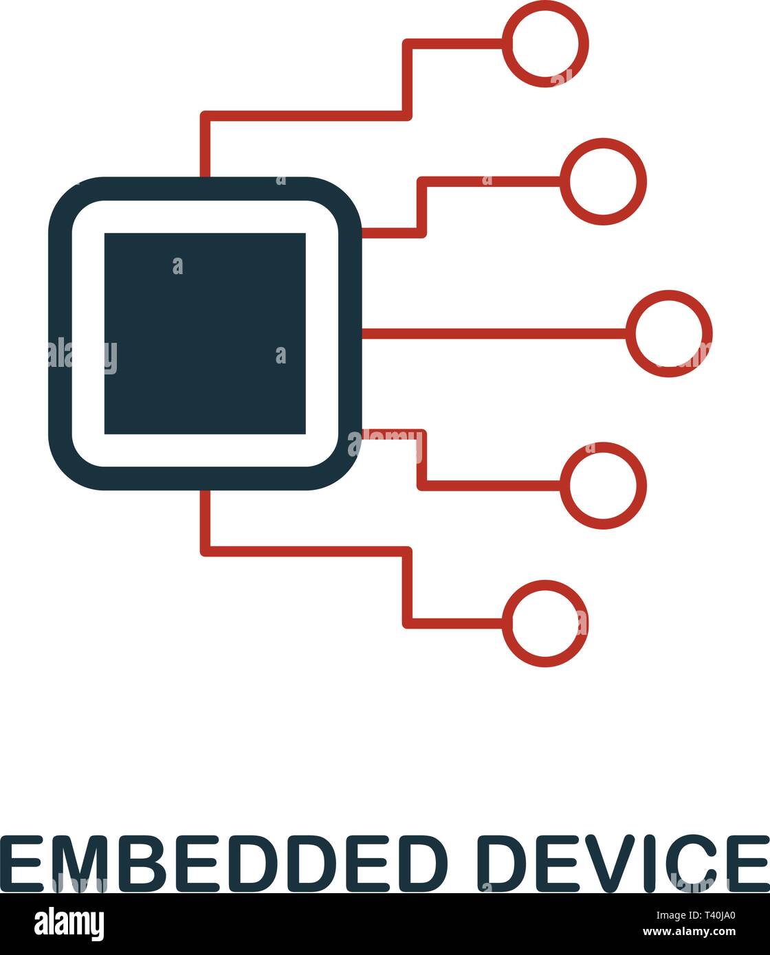 Embedded Device icon in two color design. Red and black style elements ...