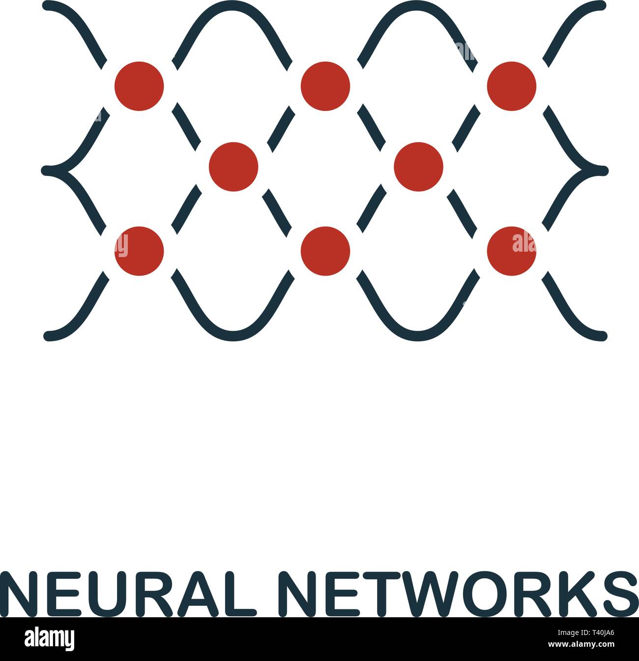 Neural Networks Icon In Two Color Design Red And Black Style Elements
