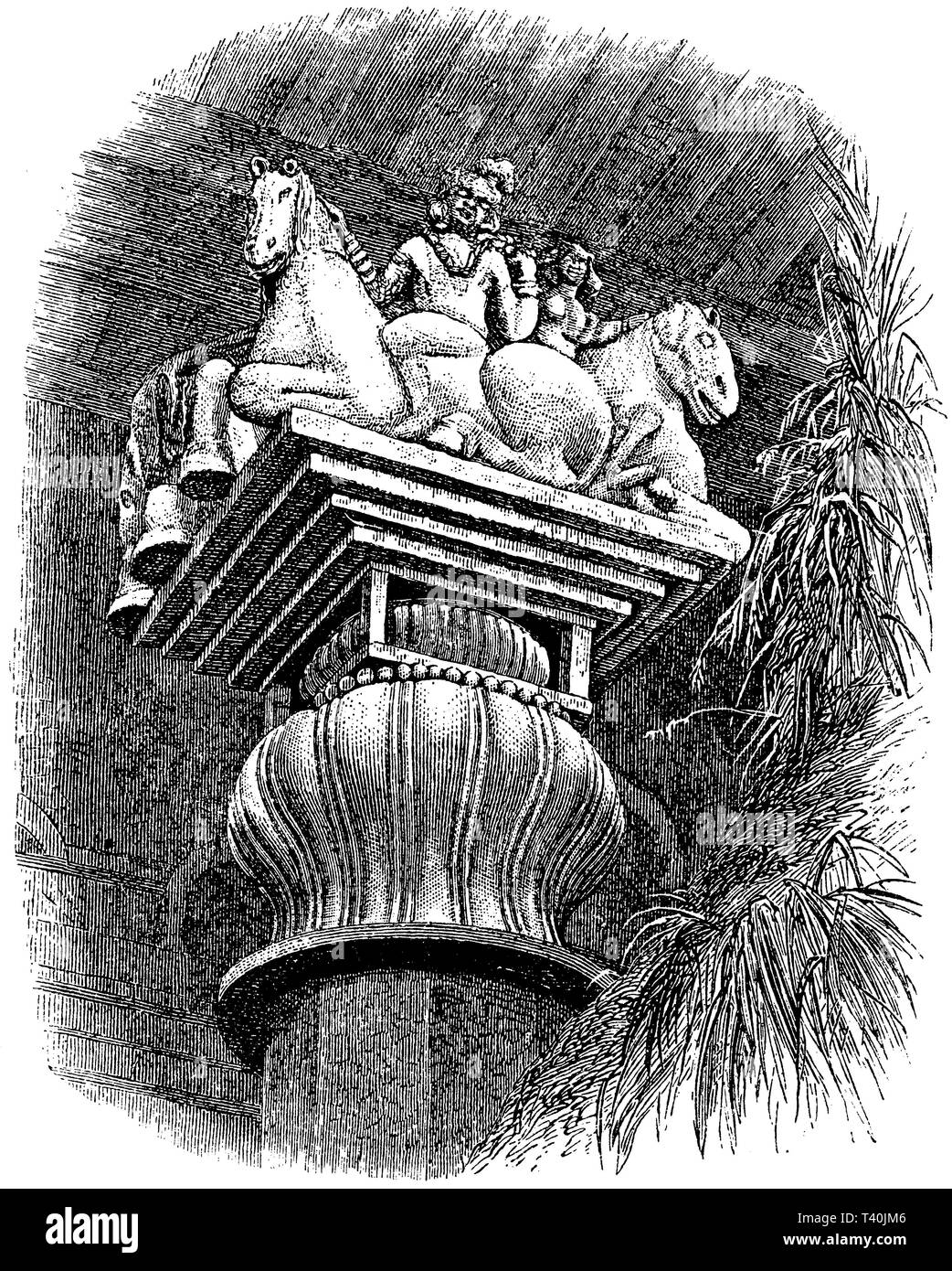 Old illustration indian temple hi-res stock photography and images - Alamy