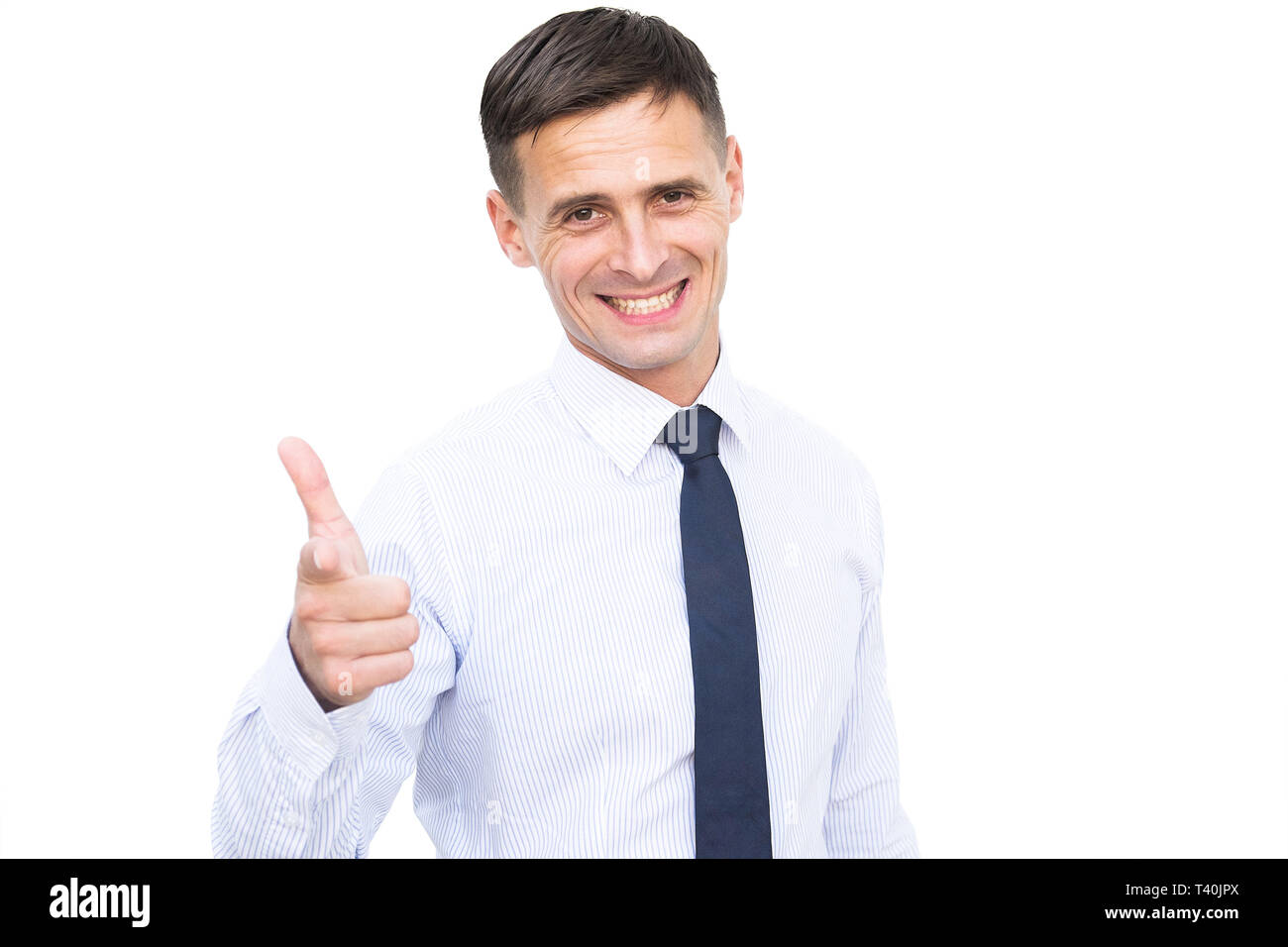 Smiling men isolated on white background Stock Photo - Alamy