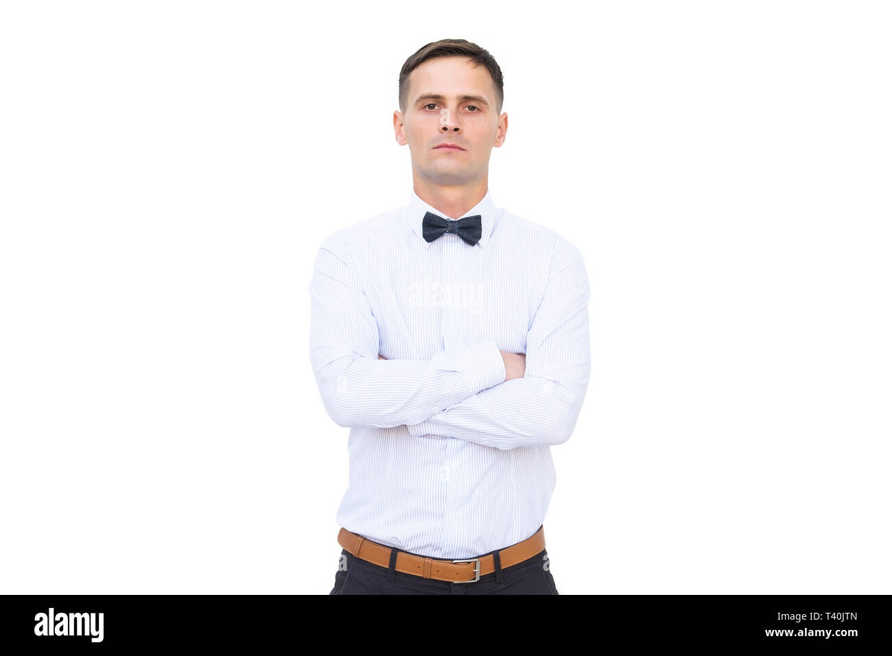 Confident men isolated on white background Stock Photo - Alamy