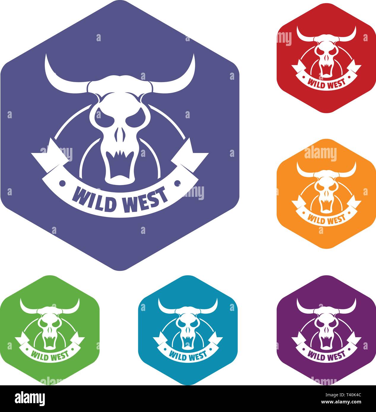 Wild west icons vector hexahedron Stock Vector Image & Art - Alamy