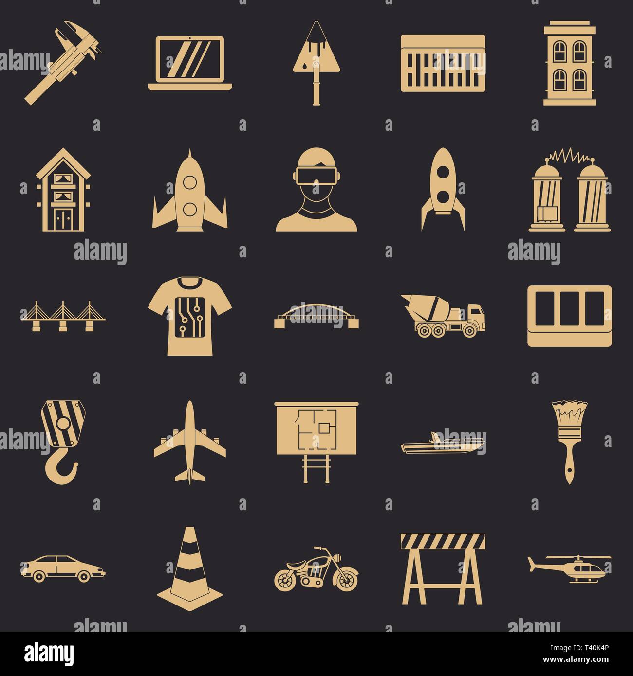 Draft icons set, simple style Stock Vector Image & Art - Alamy