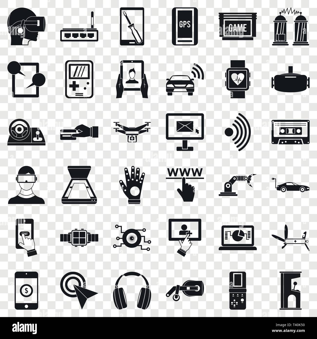 Adjustment icons set, simple style Stock Vector Image & Art - Alamy