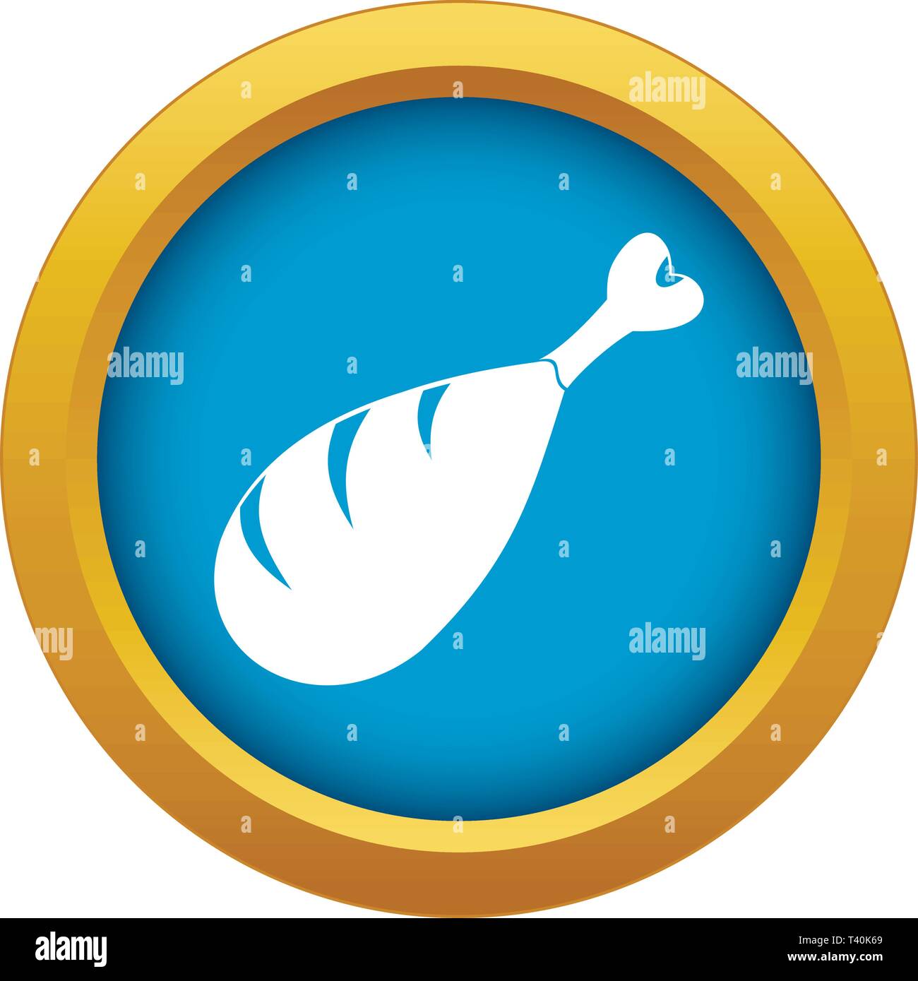 Meat on the bone icon blue vector isolated Stock Vector Image & Art - Alamy