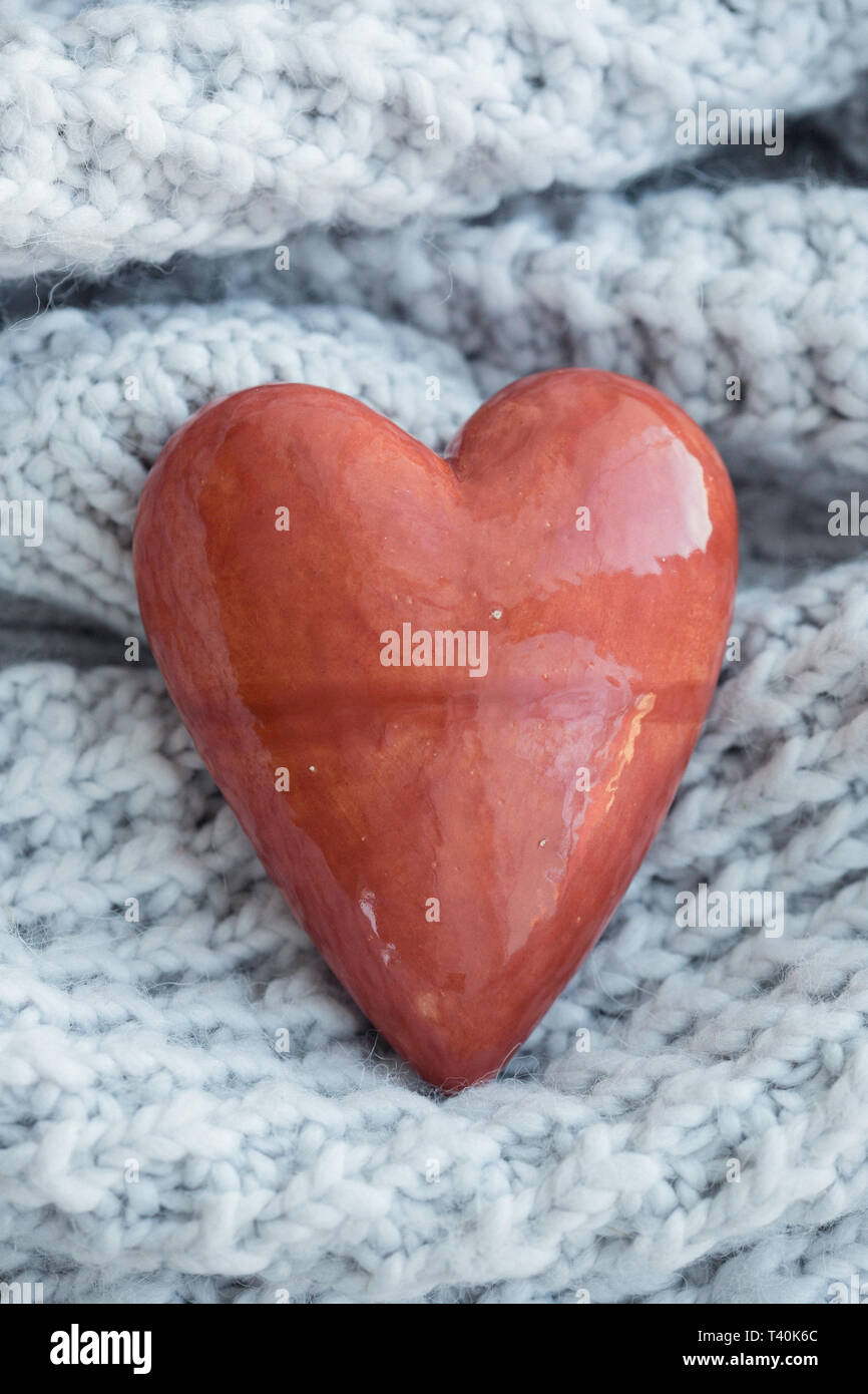 Love stone. Red heart shape Stock Photo - Alamy