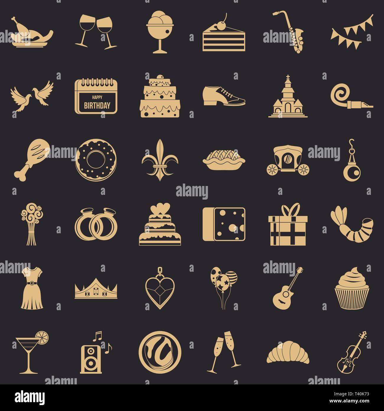 Great banquet icons set, simple style Stock Vector Image & Art - Alamy