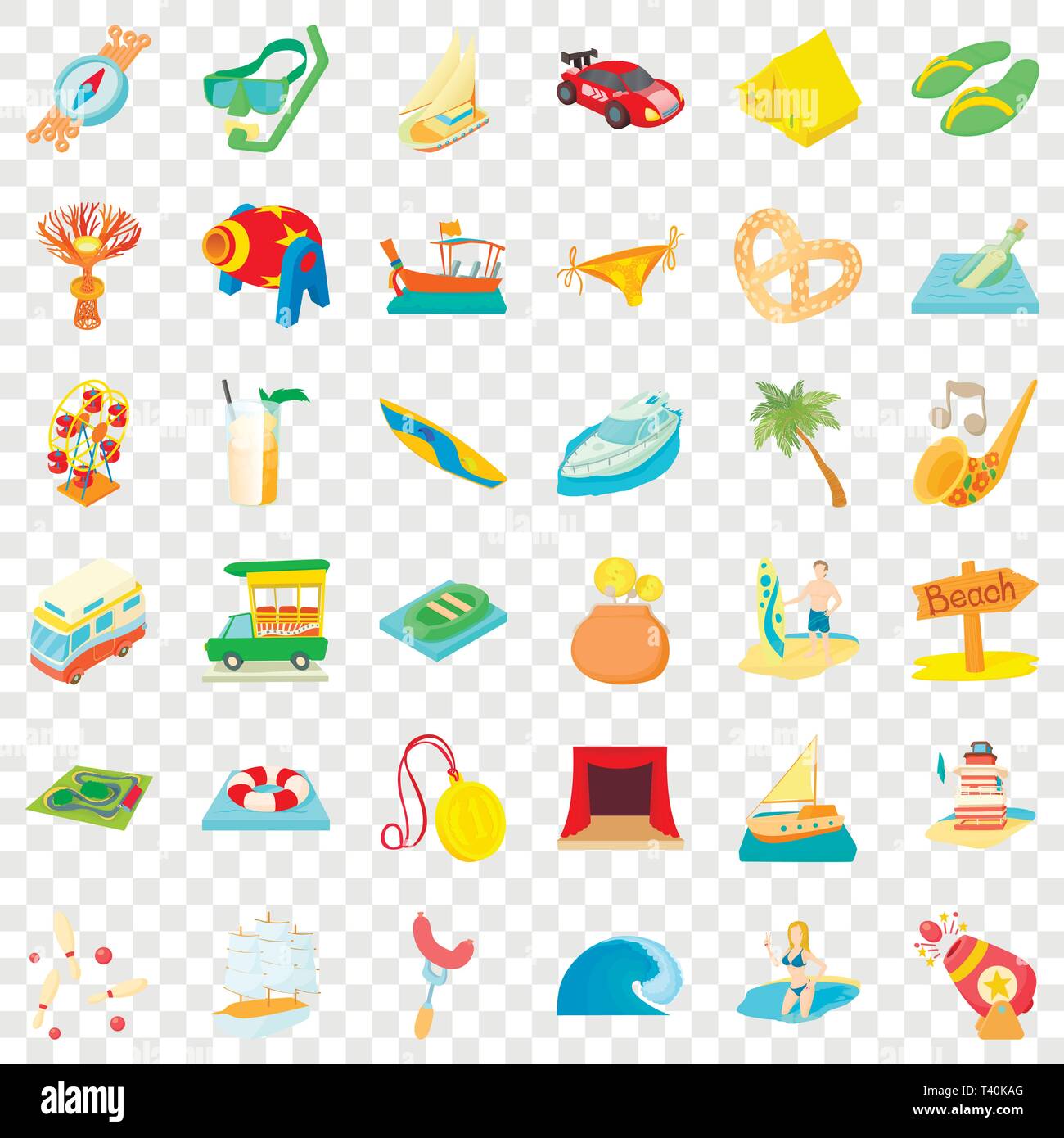 Adventure time icons set, cartoon style Stock Vector Image & Art - Alamy