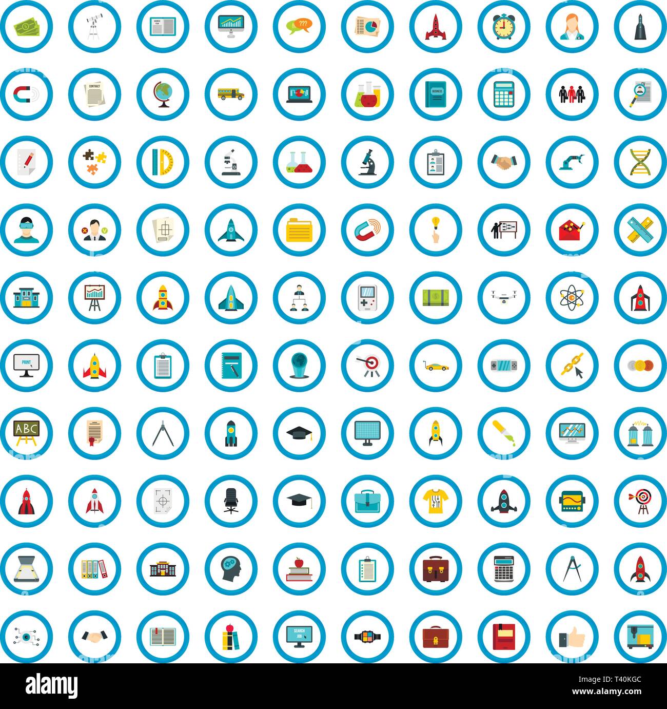 100 scientific laboratory icons set Stock Vector Images - Alamy