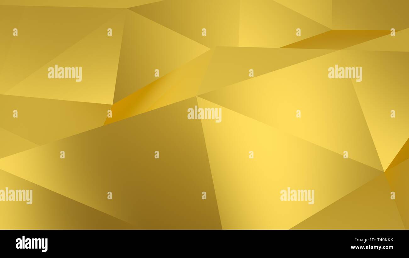 Triangle polygon shapes background. 3D deco geometric gold. 3D ...