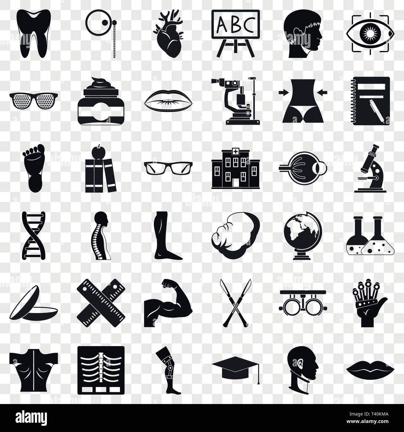 Anatomy icons set, simple style Stock Vector Image & Art - Alamy