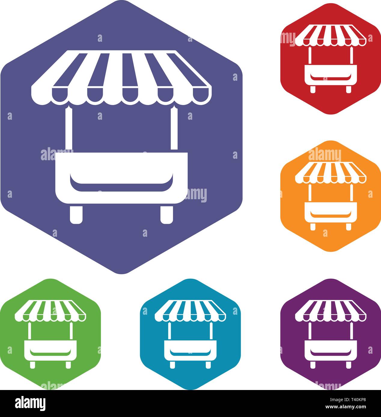 Local stall icons vector hexahedron Stock Vector Image & Art - Alamy