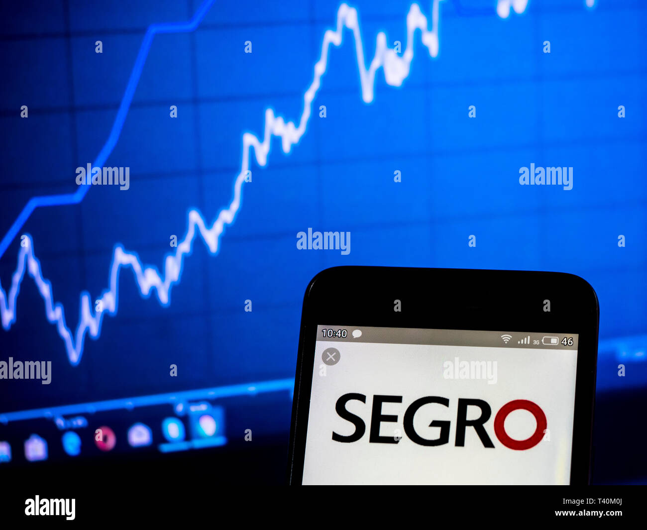 In this photo illustration a SEGRO plc logo seen displayed on a smart ...